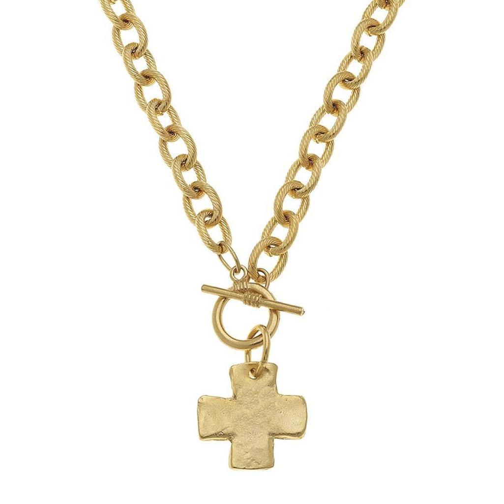 Hand Cast Gold Cross Toggle Necklace Susan Shaw | Swag Jewelry – Swag ...